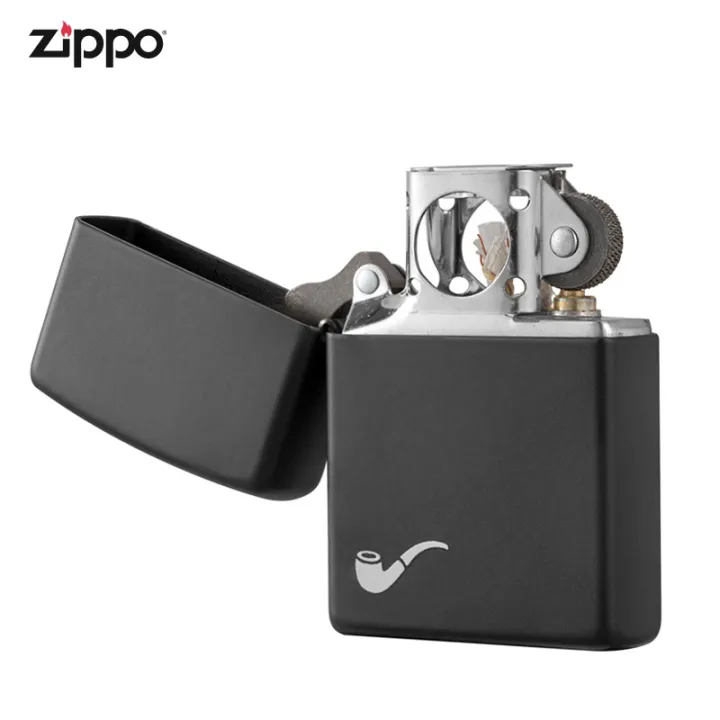 "Direct" zippo genuine lighter zippo men's black pipe matte paint ...