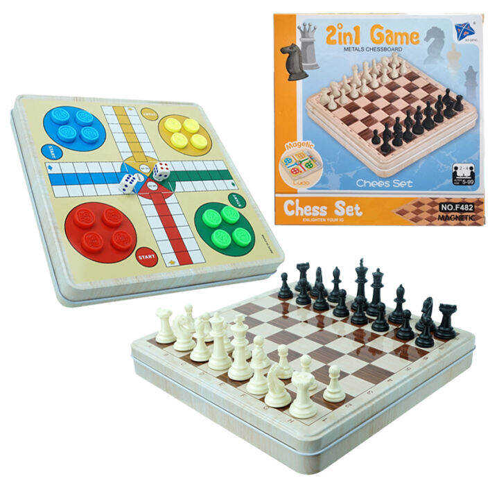 2 in 1 Chess Set & Ludo Set Board Game Portable Foldable Chess And Ludo ...