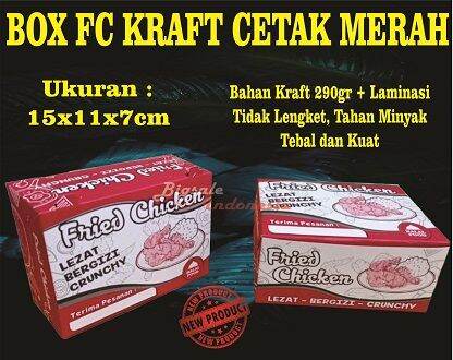 [MERAH] Box Fried Chicken/Box Ayam Geprek/Box Ayam Goreng Bahan Kraft ...