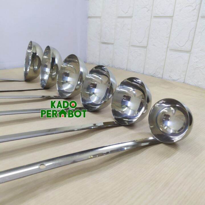 irus stainless jumbo 45 cm - centong kuah bakso panjang - sendok panci ...
