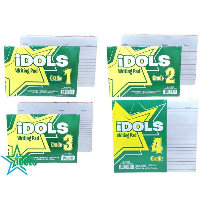 ♡IDOLS Pad Paper Grade 1,2,3 and 4) per 5 PADS♧ | Lazada PH