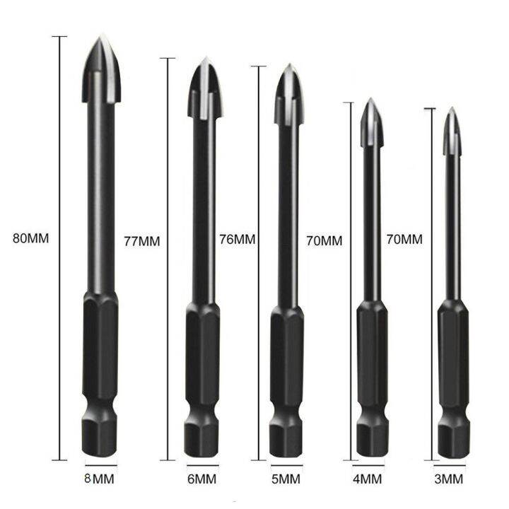 【LALA】 Versatile Cross Alloy Drill Bit Set for Efficient Universal ...