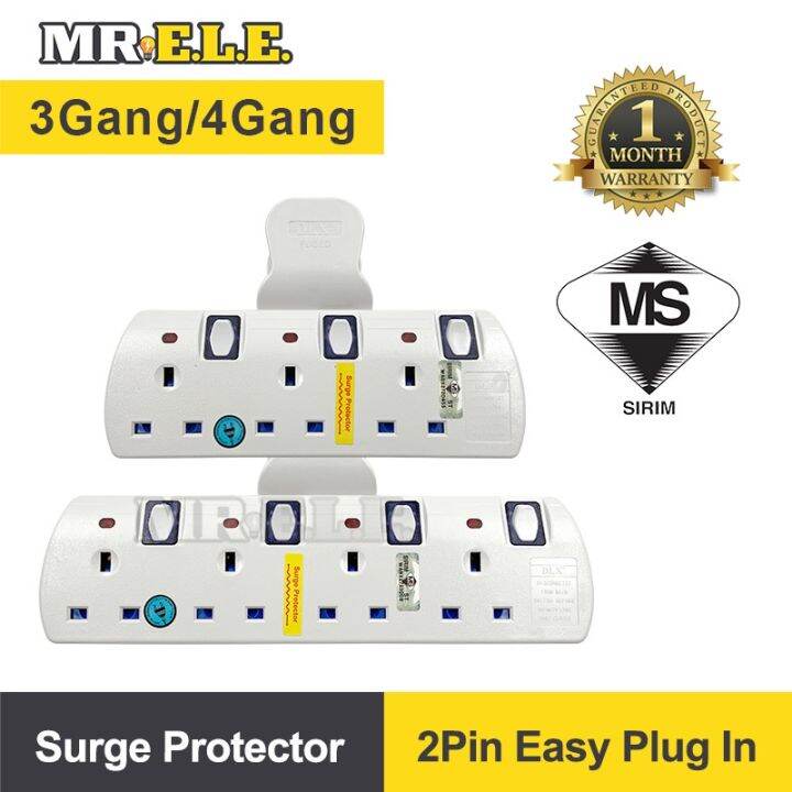 [sirim] Adaport Extension Socket 3 4 Gang T Adaport 3pin Socket Extension Plug Neon