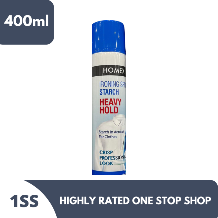 Homex Ironing Spray Starch Heavy Hold 400ml | Lazada PH