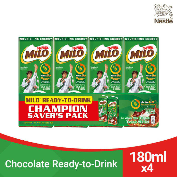 MILO Ready-to-Drink 180ml - Pack of 4 for P95 | Lazada PH