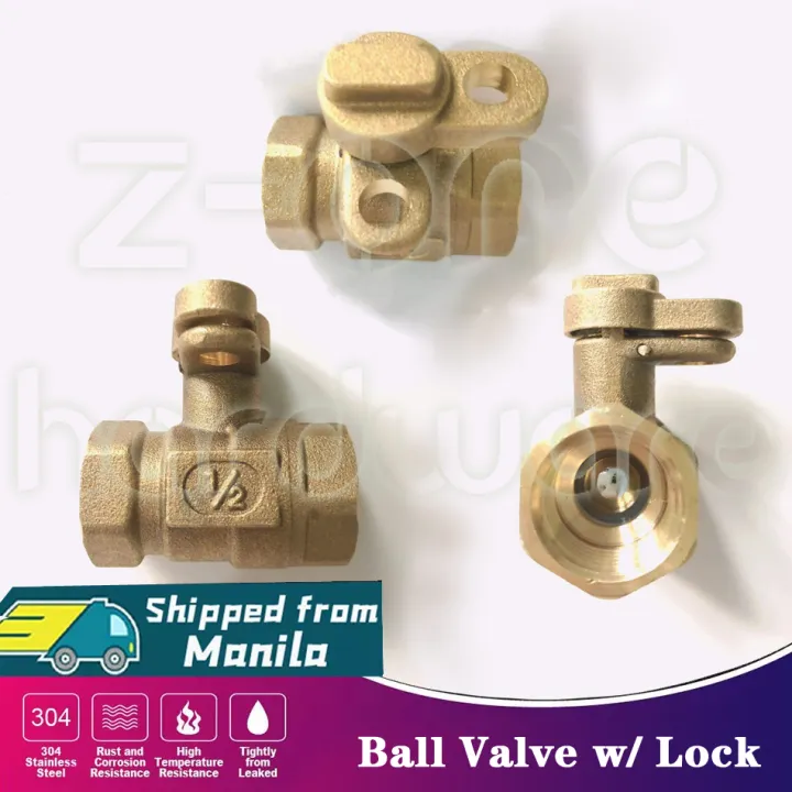 heavy duty Brass Ball Valve w/ Lock Water Meter Copper Gate Valve Water Meter Front | Lazada PH
