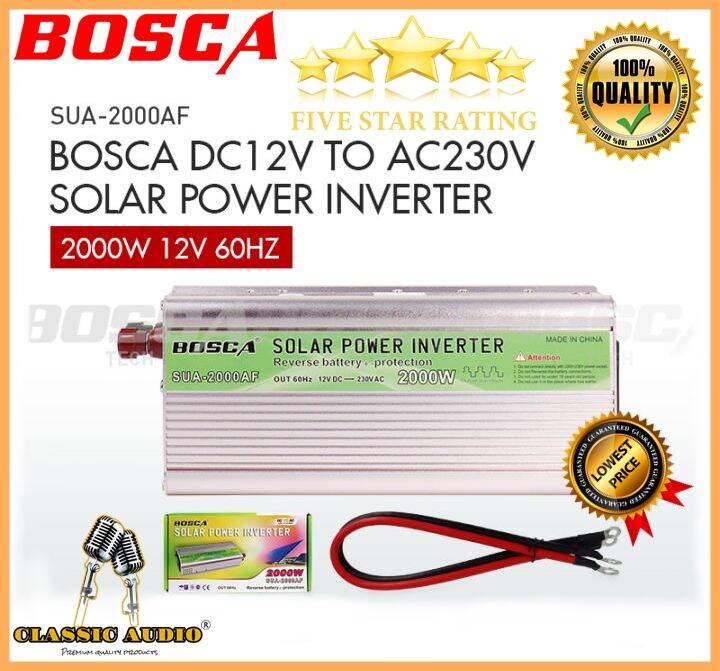 BOSCA Sua-2000AF 2000W 12V Dc To 230V AC Solar Energy Emergency Power ...