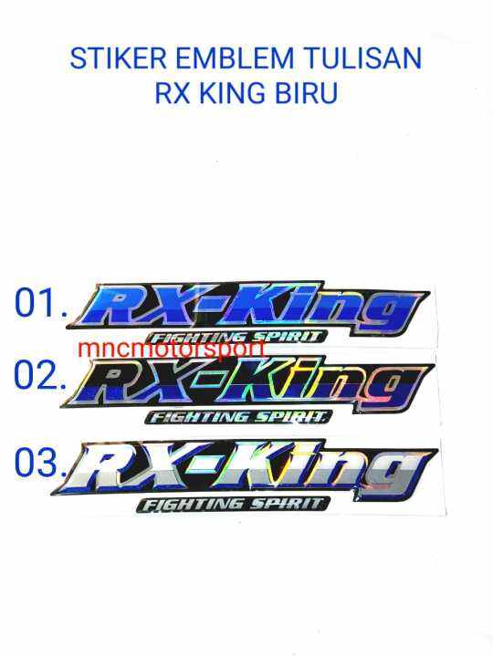 STIKER EMBLEM TULISAN RX KING BIRU 18.5 x 4 CM HARGA PER SET | Lazada ...