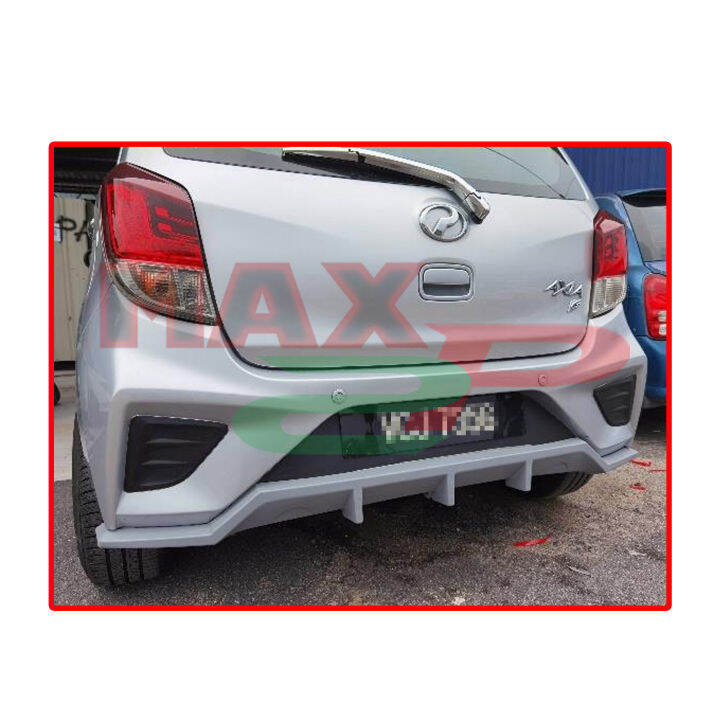 Perodua Axia (2020) TAKERO Style Rear Back Skirt Bumper Lower Diffuser ...