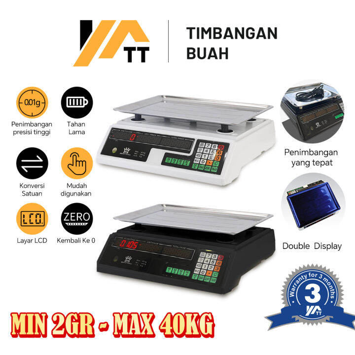 YATT Timbangan Buah Digital 40KG Digital Computing Scale Double Display ... YATT Timbangan Buah Digital 40KG Digital Computing Scale Double Display ...