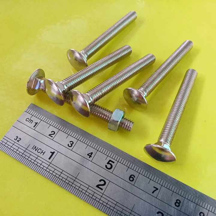 BAUT MUR CB M6x50 NIKEL / BAUT M6 X 50 PANJANG 5CM / BAUT 10 KUNCI 10 NIKEL BAUT PAYUNG BAUT ...