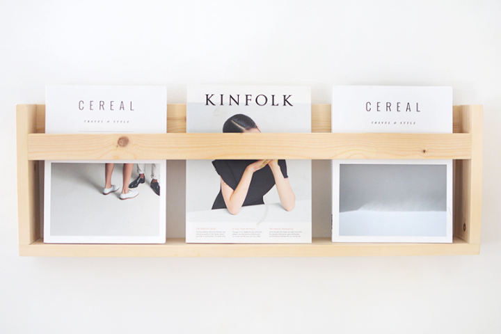 Wall Mounted Magazine Rack, Wooden Magazine Shelf, Wall hung wooden ...