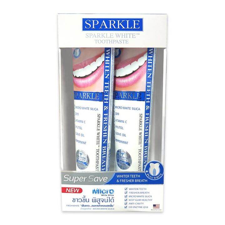 พร้อมจัดส่ง สปาร์คเคิล ไวท์ ยาสีฟัน 100 กรัม x 2 หลอด Sparkle White ...