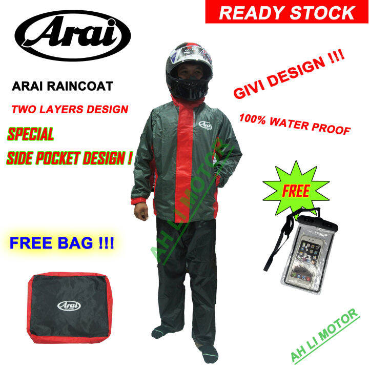 Arai Raincoat Motorcycle Jacket (GIVI Pattern) High Quality AA ...