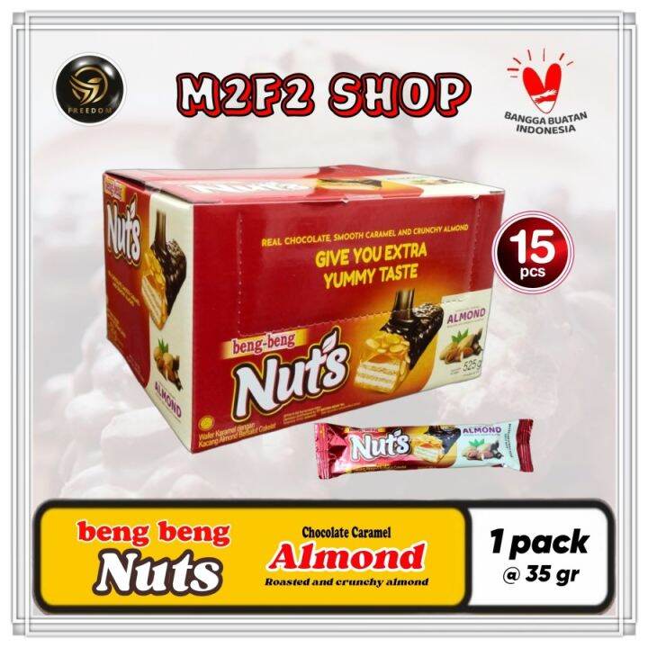 Beng Beng NUTS Wafer Almond Caramel Chocolate Cokelat - 35 gr (Kemasan ...