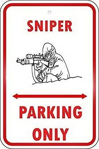 Retro Tin Paintings Sniper Parking Only Sign Warning Sign Metal Home ...