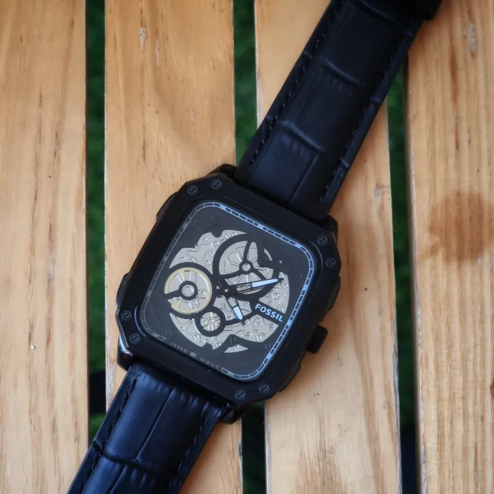 Original Fossil BQ2574 Inscription Smoke Leather Watch With 1 Year ...