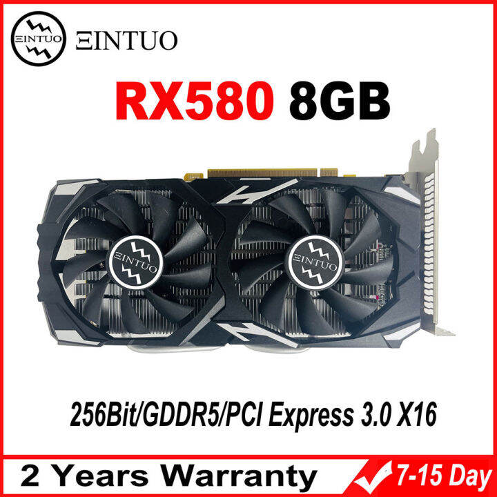 การ์ดจอ2048SP สำหรับ AMD RX 580 8G 256Bit GDDR5 8Pin PCI Express 3.0 X16คอมพิวเตอร์เกม GPU RX580 ...
