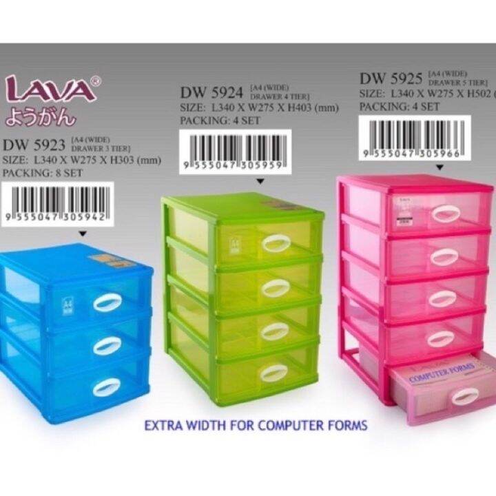 LAVA PLASTIC A4 DRAWER 3/4/5 TIER_COMPUTER FORMS_DOCUMENT DRAWER_DESK ...