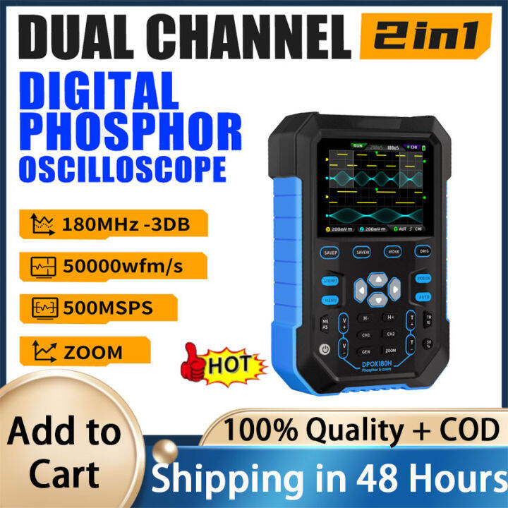 DPOX180H Handheld Dual Channel Digital Oscilloscope 180MHz-3DB 2 In 1 ...