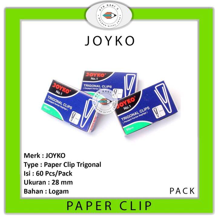 JOYKO - Klip Kertas No.1 Trigonal Trigonal Paper Clip - PACK | Lazada ...