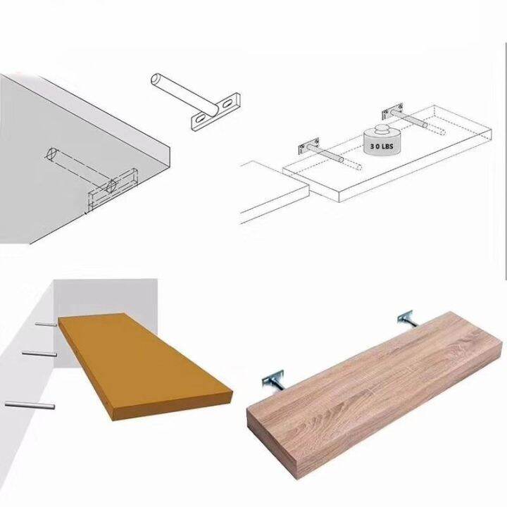 Hidden Floating Wall Shelf Support Heavy Duty Wall Rack Support Holder ...