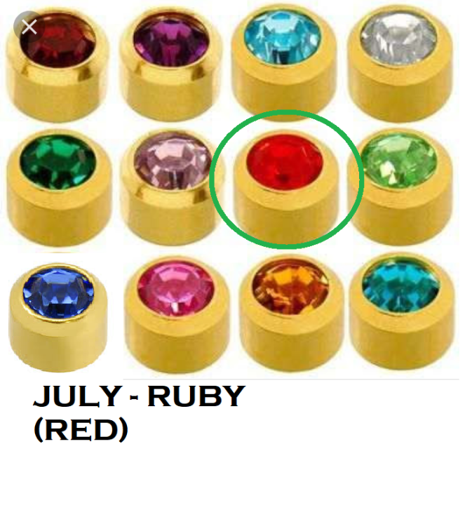 (BIRTHSTONES) JULY - RUBY (RED) STERILE EARRINGS - | Lazada PH