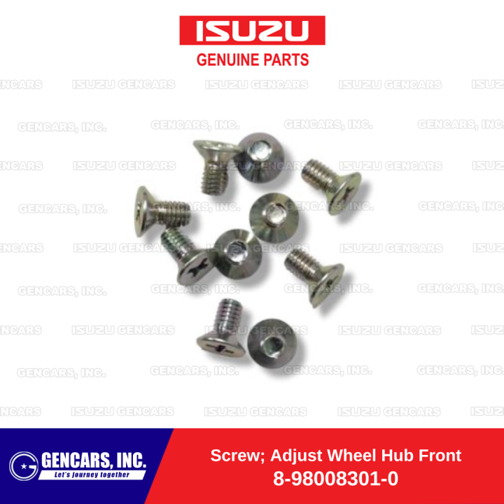 Isuzu Screw; Adjust Wheel hub Front for Alterra/ Dmax 2004-2021 (8 ...