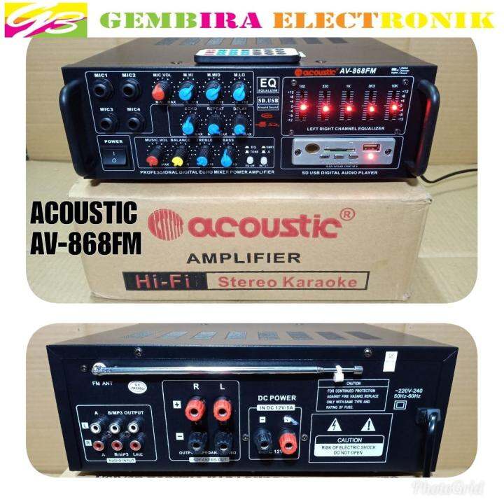 Acoustic AV-868FM Professional Digital Echo Mixer Power Amplifier HIFI | Lazada Indonesia