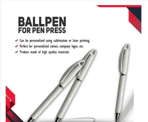 [5 pcs] White Printable Ballpen using Laser / Decal / UV / Stickers ...