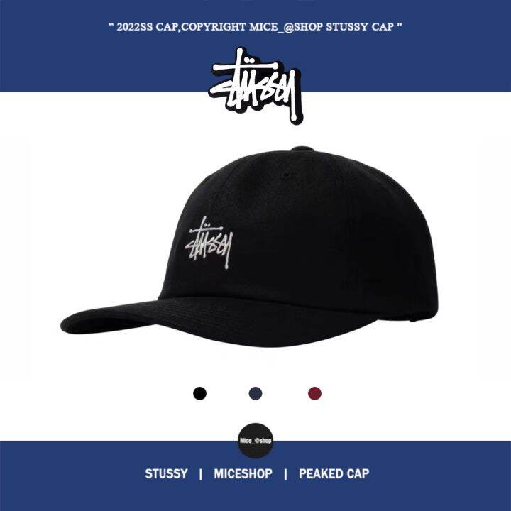 Hot Sale STUSSY STUSSY STUSSY Black Cap Letter Embroidery American ...