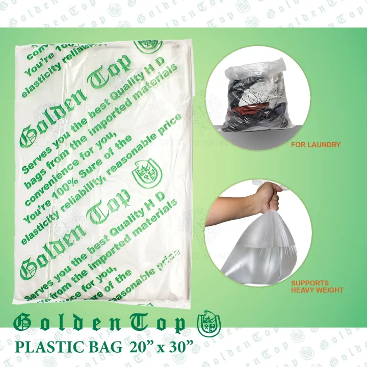 Golden Top Clear Plastic Bag 20 x 30 inches (100pcs) - Gold Mind ...