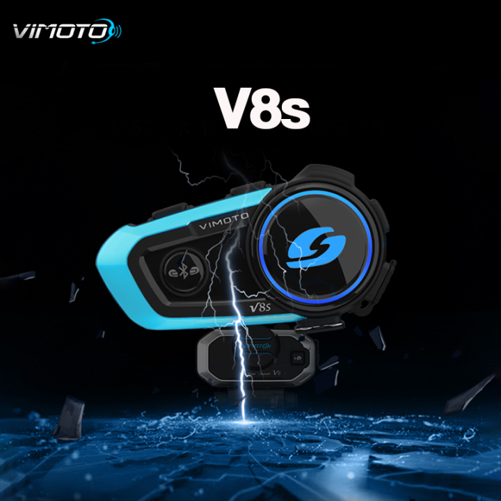 (รุ่นใหม่) Vimoto V8S บลูทูธติดหมวก เบสหนัก แบตอึด แชร์เพลงได้ ของแท้100% | Lazada.co.th