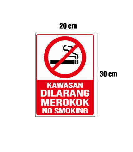 Stiker Vinyl Sign Kawasan Dilarang Merokok Informasi Lokasi No Smoking ...