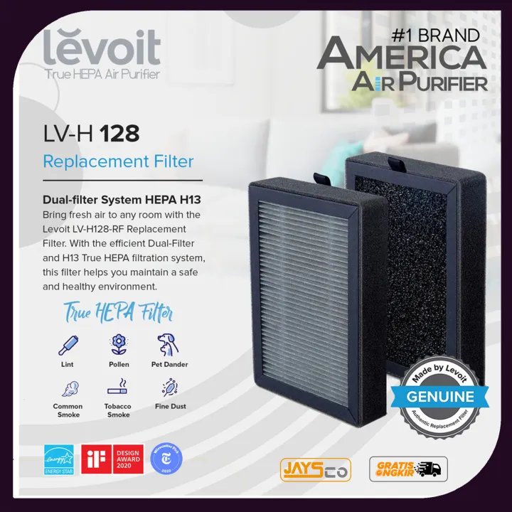Levoit Replacement Filter LV-H128 HEPA H13 Dual Filter Air Purifier ...