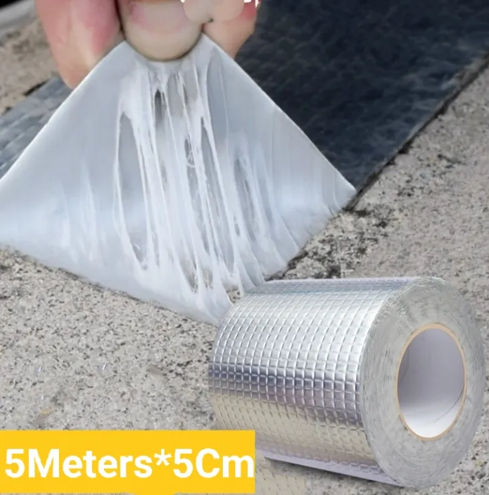5cmx5Meters Waterproof Tape aluminum foil butyl sealing self adhesive tape color steel bungalow ...