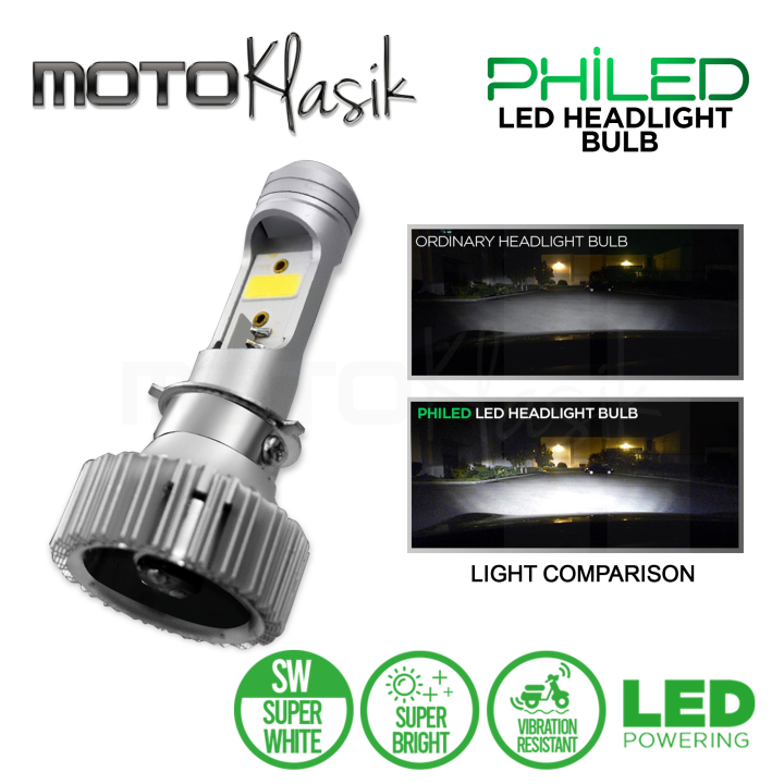 PHILED ORIGINAL LED HEADLIGHT BULB 12V WITH COIL SPRING UNIVERSAL ...