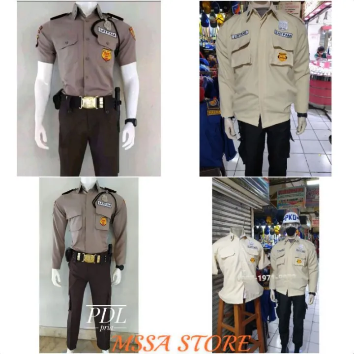 stelan seragam satpam terbaru 2021-2022 PDL - PDH stelan baju scurity baru model lengan panjang ...