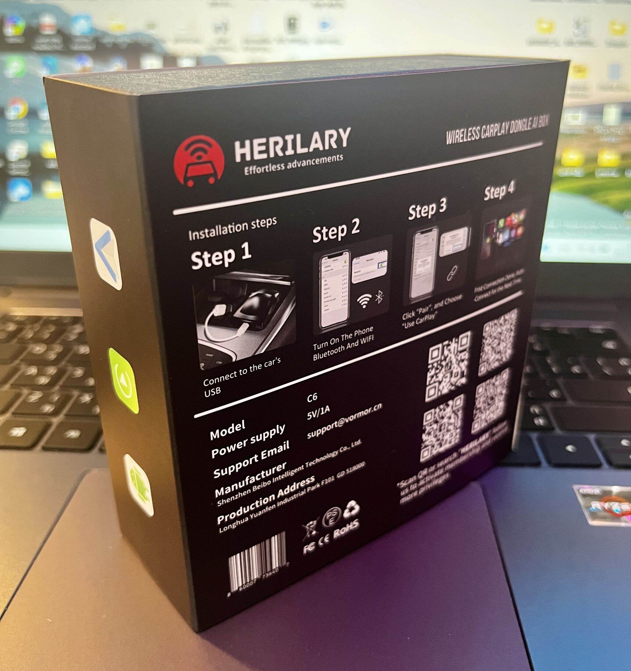 Netflix, YouTube, Tiktok Herilary C6 Wireless Android Auto, CarPlay Adapter 2 in1 Carplay Smart ...