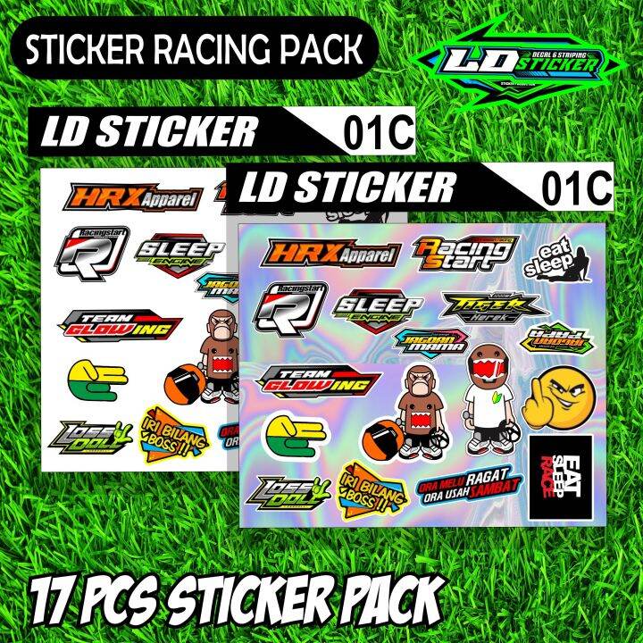 01C 17 PCS STICKER PACK RACING START, STICKER AESTHETIC LOGO, STICKER ... 01C 17 PCS STICKER PACK RACING START, STICKER AESTHETIC LOGO, STICKER ...