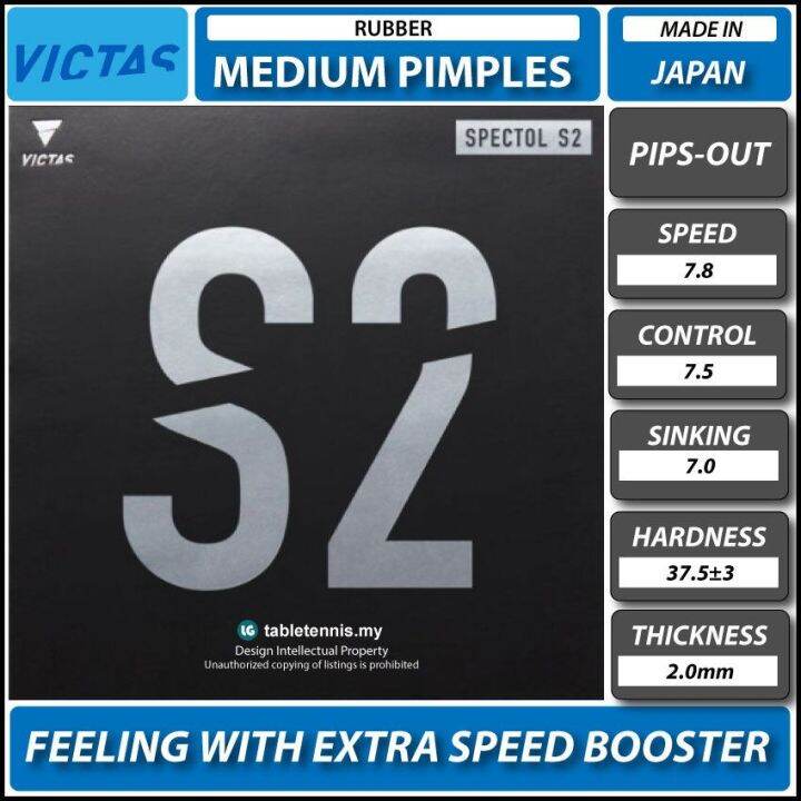 Victas Spectol S2 Medium Pimples Table Tennis Rubber Made In Japan | Lazada