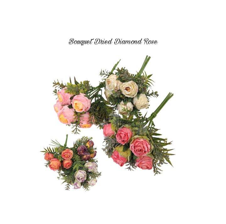 Artificial Bouquet Dried Diamond Roses. | Lazada PH