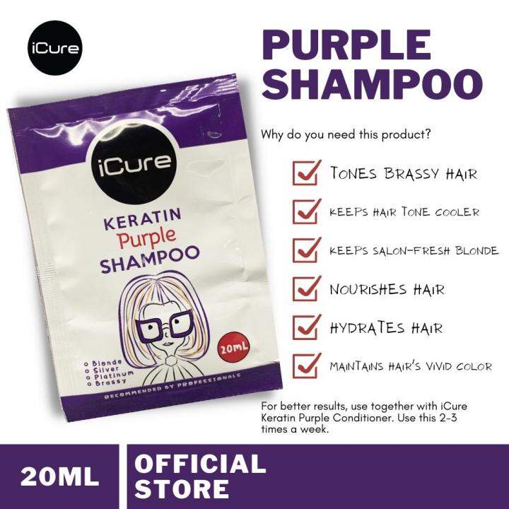 iCure Purple Shampoo and Conditioner 20mL Sachet | Lazada PH