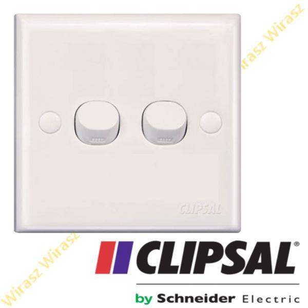 Schneider Clipsal 2 gang 1 way switch E32/1/2AR | Lazada