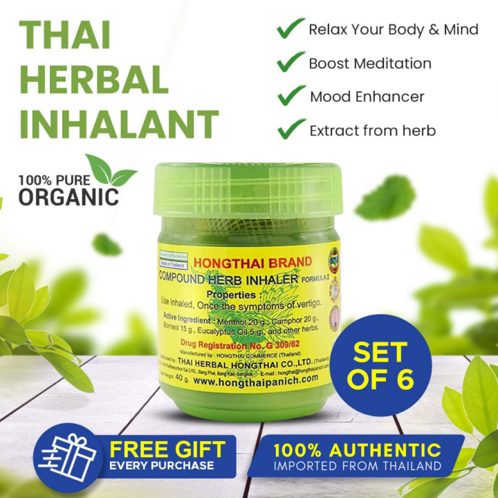 Precious - 6pcs Hong Thai Inhaler Thailand Original Hong Thai Traditional Thai Herbal Inhalant ...