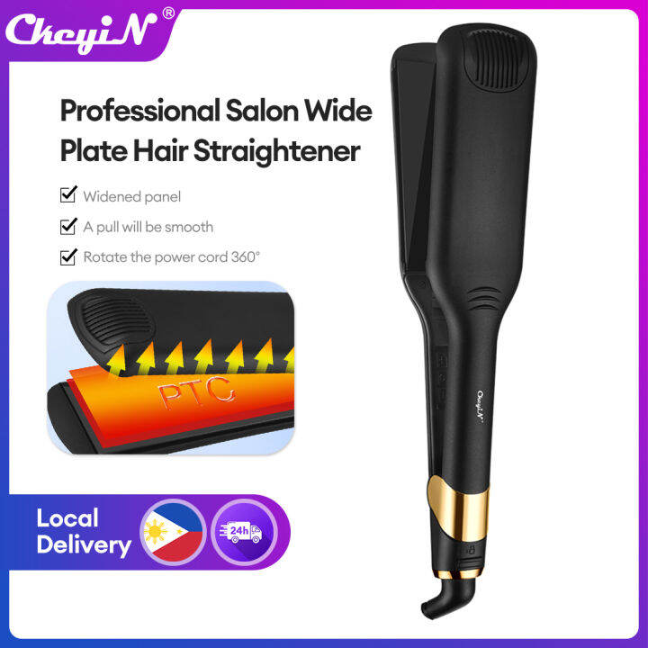 CkeyiN Wide Plate Hair Straightener 55MM Professional Hair Straightener Tourmaline Ceramic Hair ...