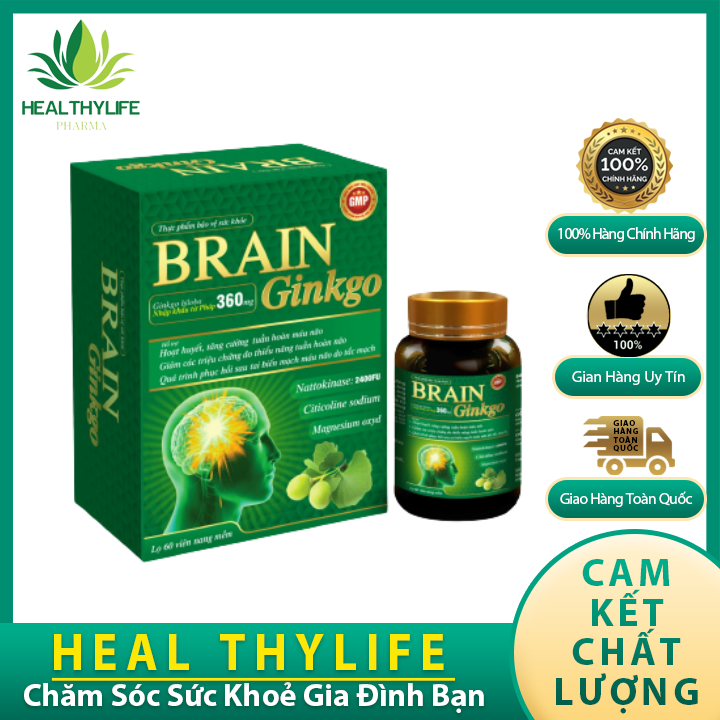 Brain Ginkgo Giúp Hoạt Huyết, Tăng Cường Lưu Thông Máu, Hộp 60V ...