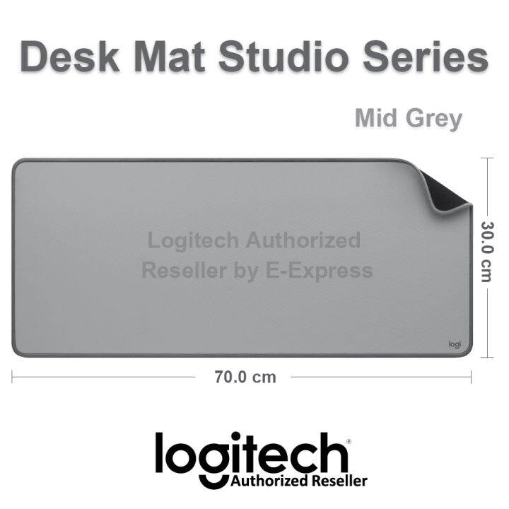 Logitech Desk Mat Studio Series แผ่นรองเมาส์ สีเทา ของแท้ (Mid Grey ...