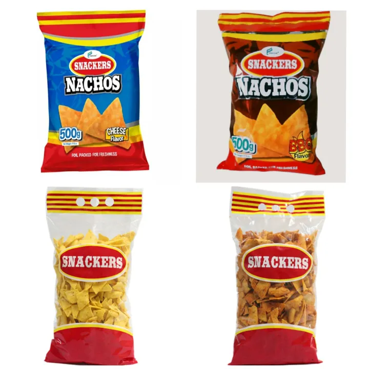 Snackers Nachos Cheese Barbeque Sweet and Spicy Plain Flavor 500g ...