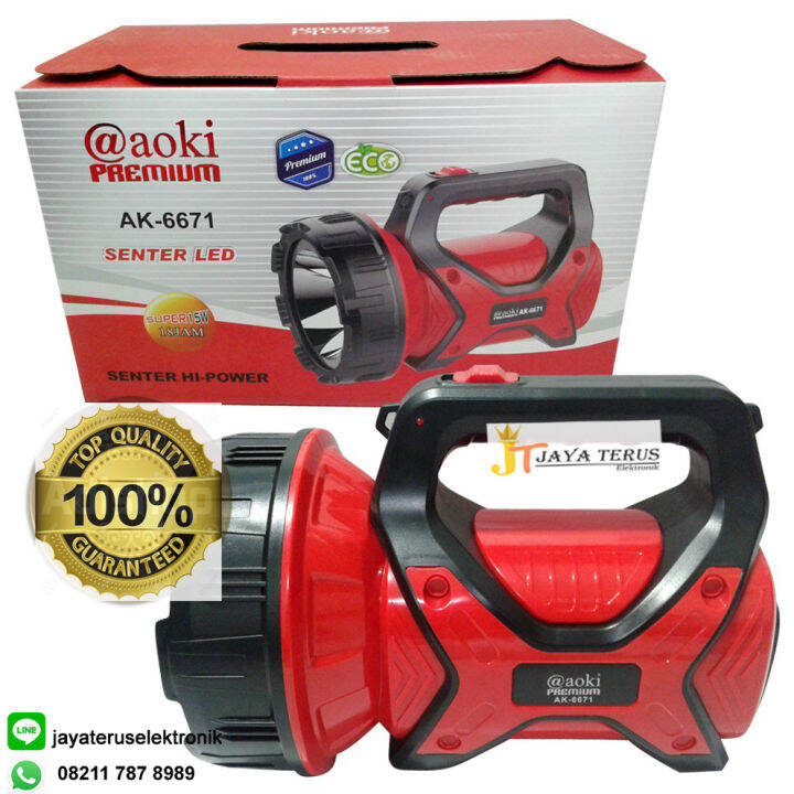 Senter LED Cas AOKI 15 watt super terang lampu emergency charge MURAH ...
